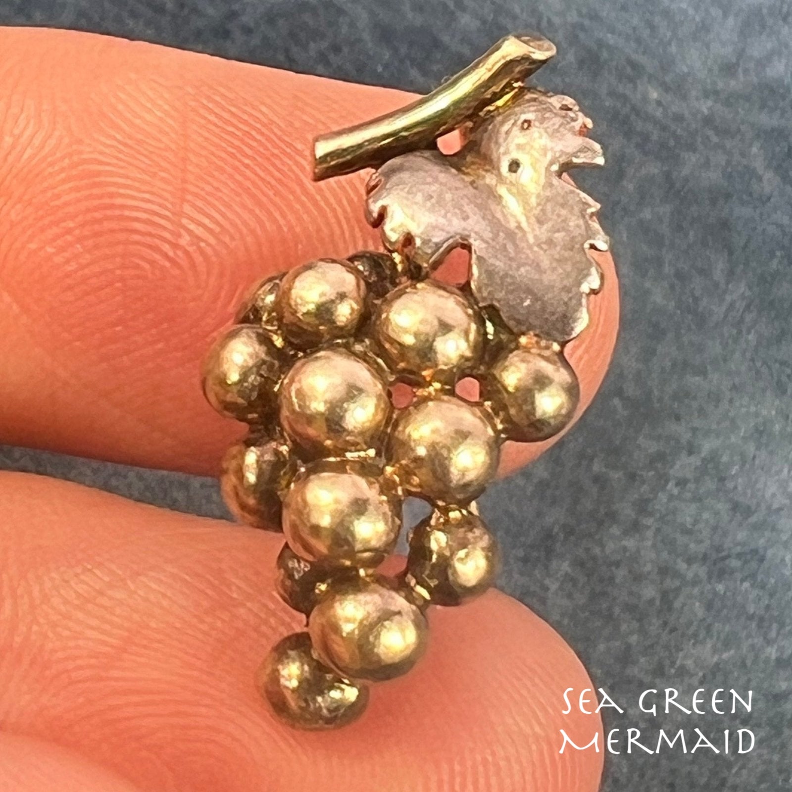 10k Yellow + White Gold Bunch of Grapes Pendant. Wealth, Prosperity ...
