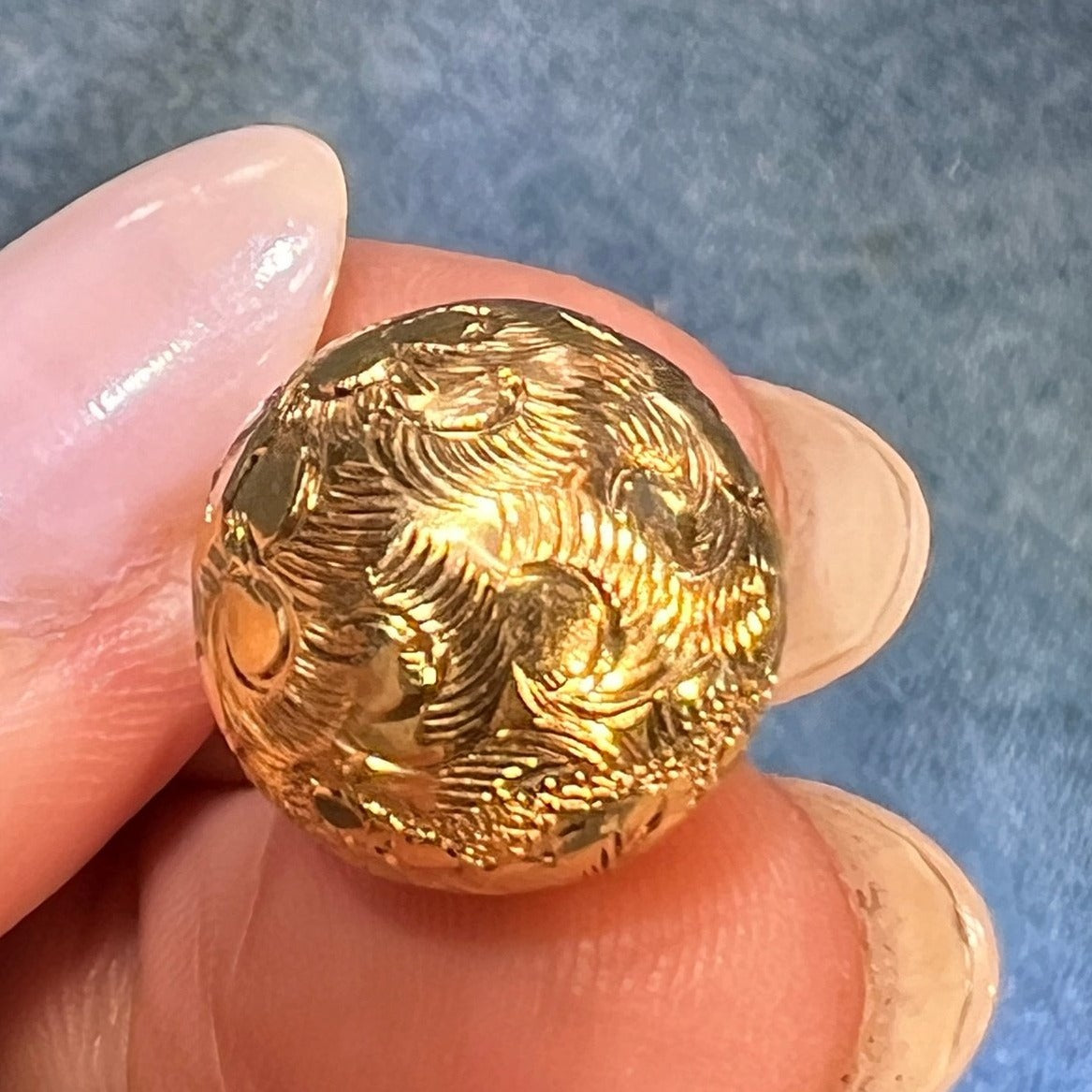 14k Gold 3-D Victorian Ball Sphere Watch Fob Pendant. Heavy 5.7g – Sea ...