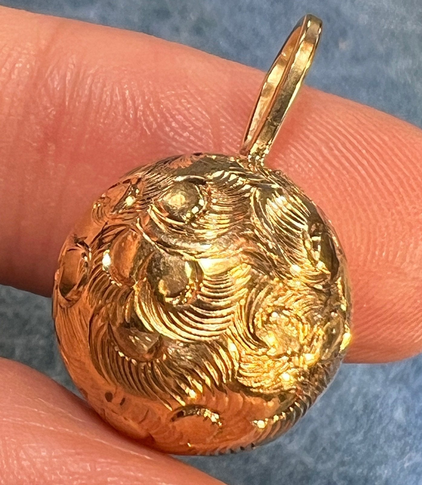 14k Gold 3-D Victorian Ball Sphere Watch Fob Pendant. Heavy 5.7g – Sea ...