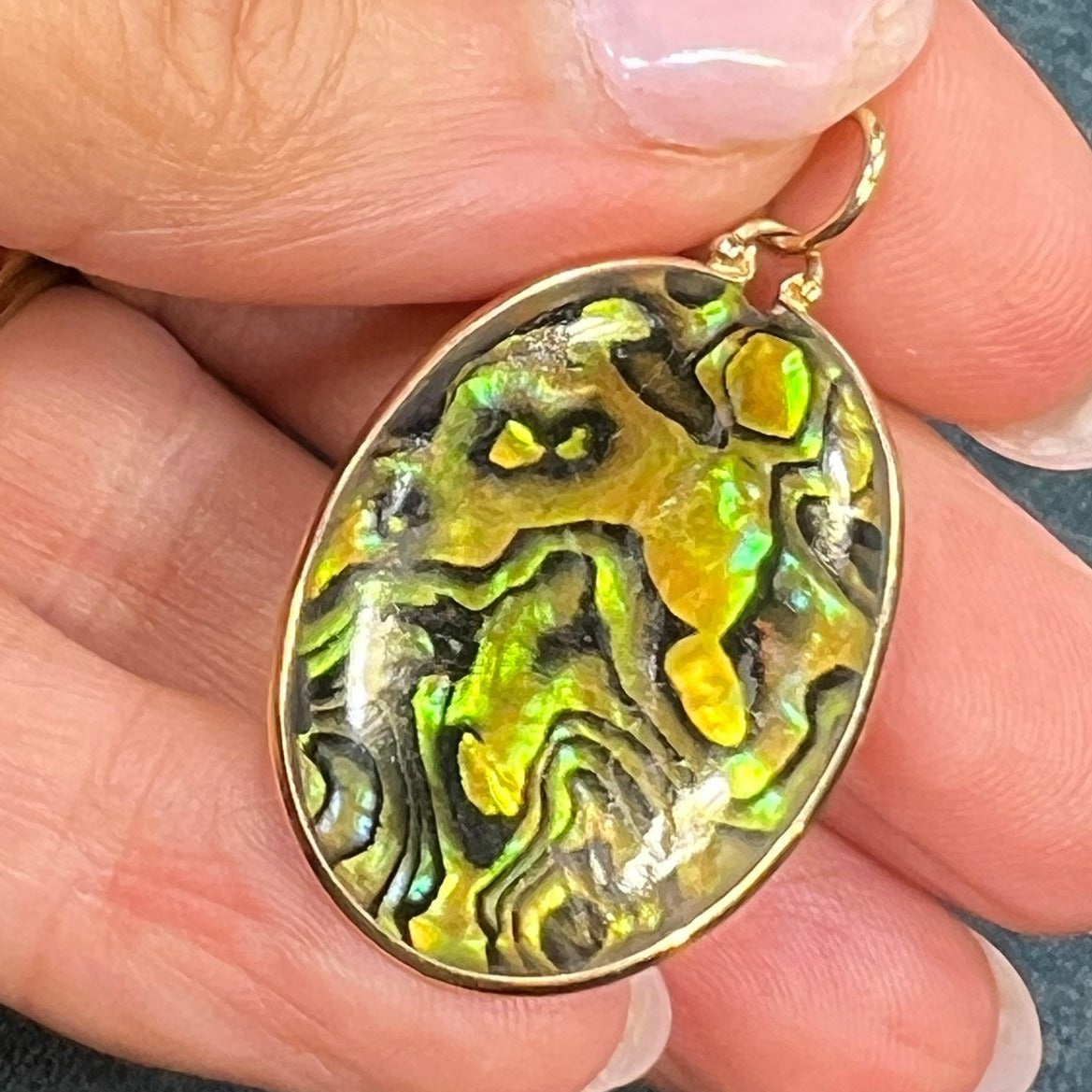 14k Yellow Gold New Zealand Paua Shell Pendant. Seashell Abalone – Sea ...