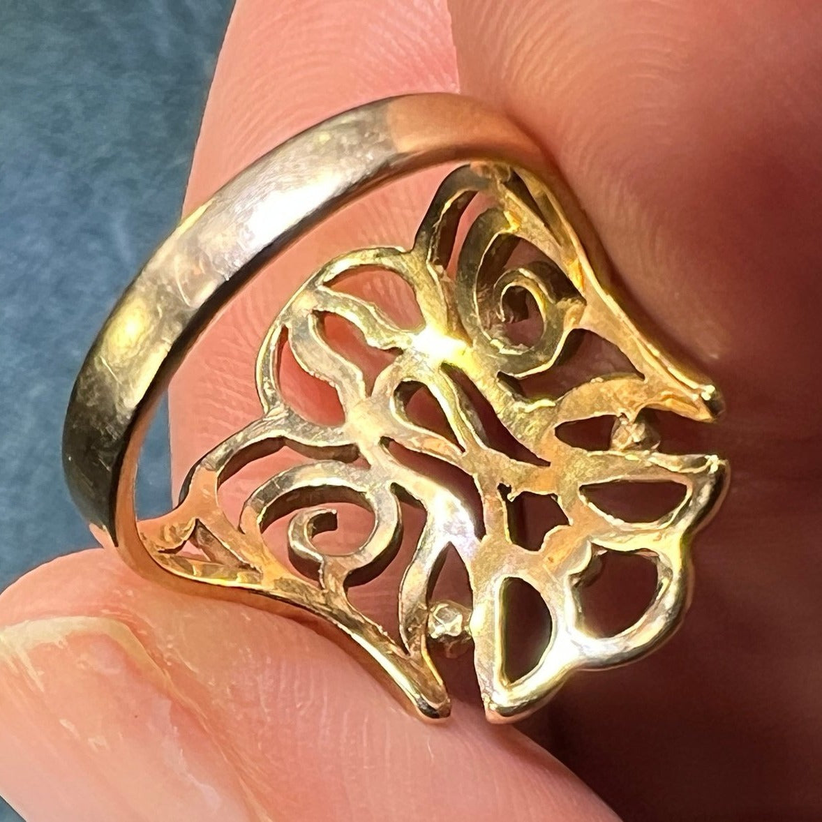14k Yellow Gold Ascending Dove Ring. 3/4" - Designer! – Sea Green Mermaid