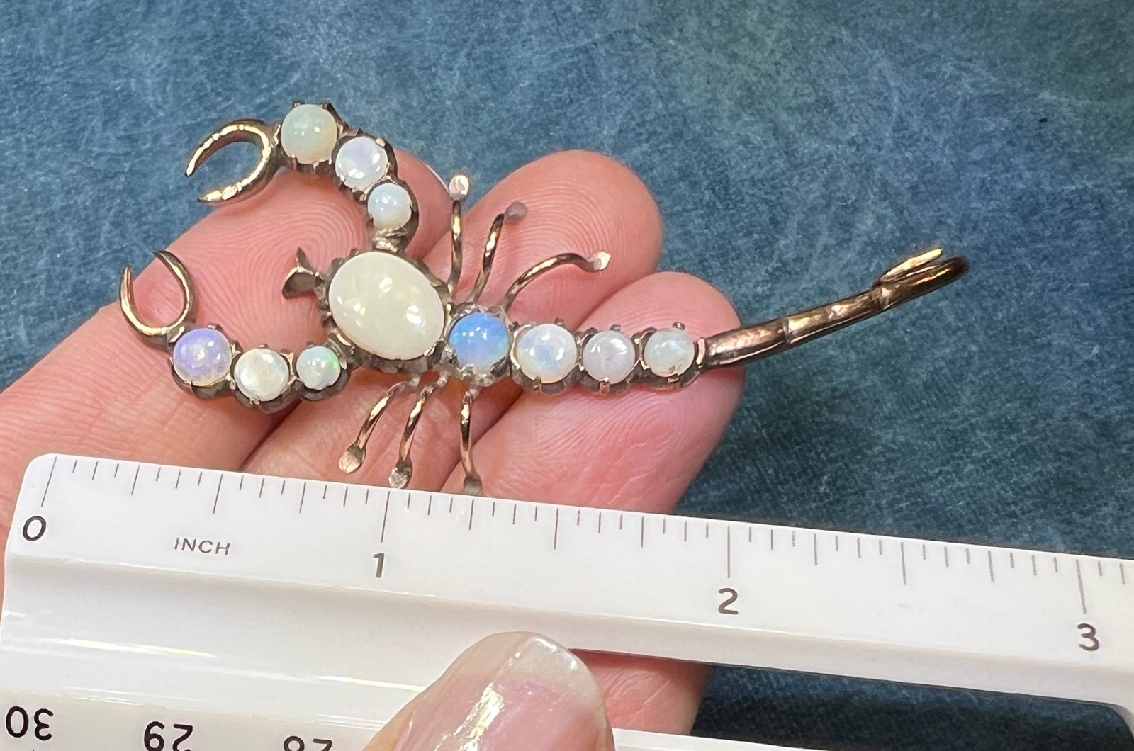 Australian Opal SCORPION Victorian Pendant. 2.7" *Video* – Sea Green ...